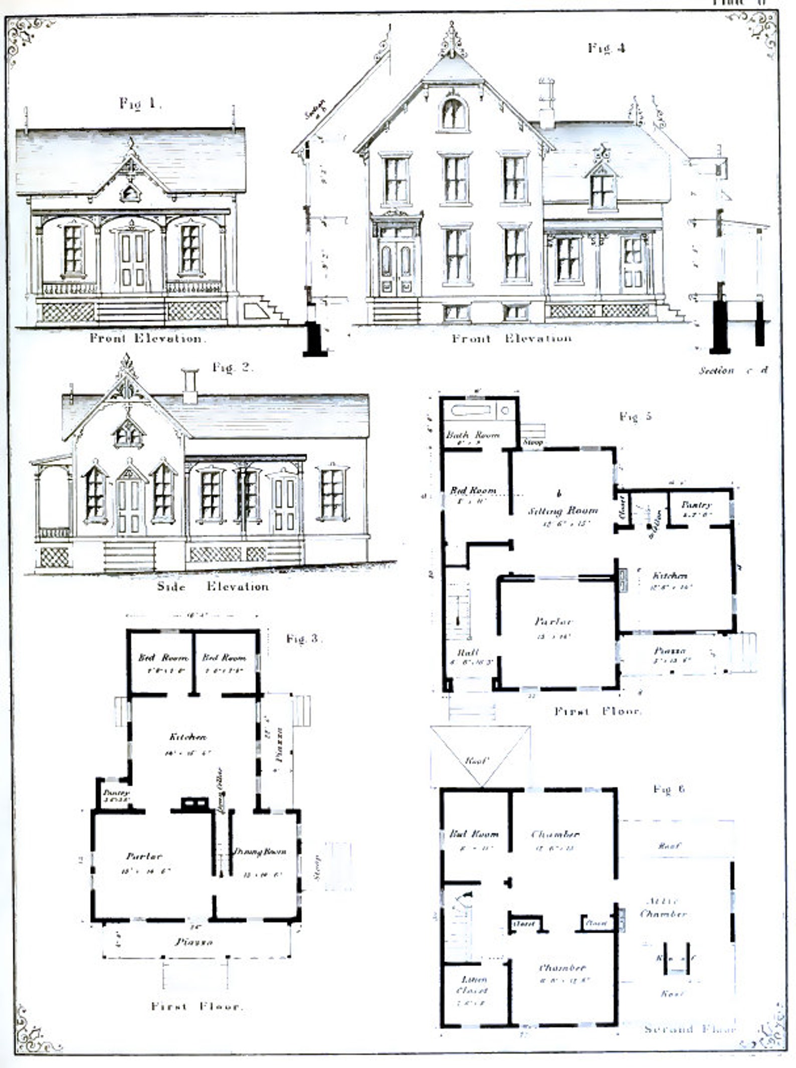 VICTORIAN ARCHITECTURAL PLANS 55 Elevations and Plans for Cottages ...