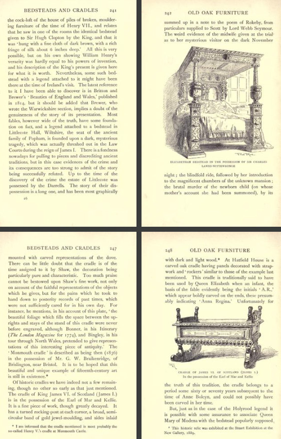 ANTIQUE OAK FURNITURE Rare Old Illustrated Reference Book A | Etsy