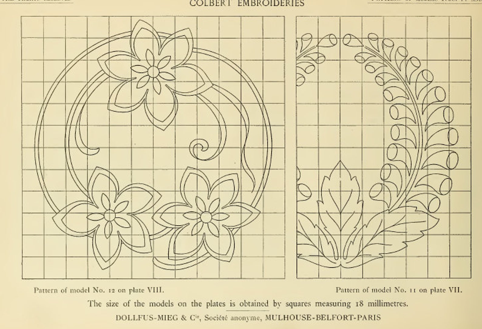 21 France HAND EMBROIDERY PATTERNS Old Illustrated French Book 42 Pages ...