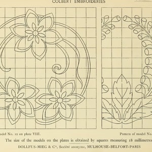 21 France HAND EMBROIDERY PATTERNS Old Illustrated French Book 42 Pages ...