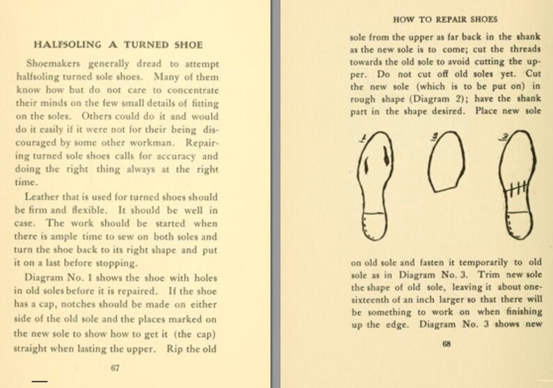 HOW to REPAIR SHOES 22 Illustrated Lessons on How to Do Shoe | Etsy