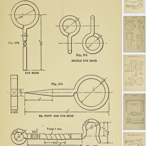 ELEMENTARY FORGE PRACTICE Illustrated Forge Work Blacksmith Tool ...