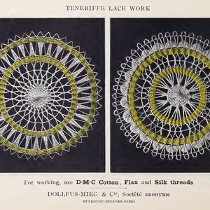 103 Teneriffe Lace Work Designs and Instructions on Stitches 33 Pages ...