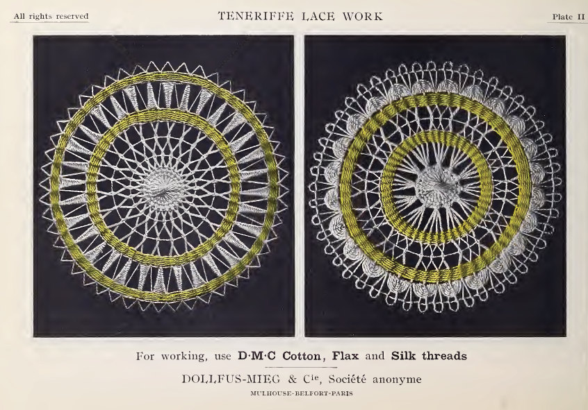 103 Teneriffe Lace Work Designs and Instructions on Stitches 33 Pages ...