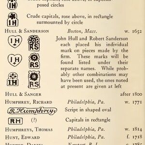 Early AMERICAN SILVERSMITHS MARKS Rare Reference Hallmarks Book for ...