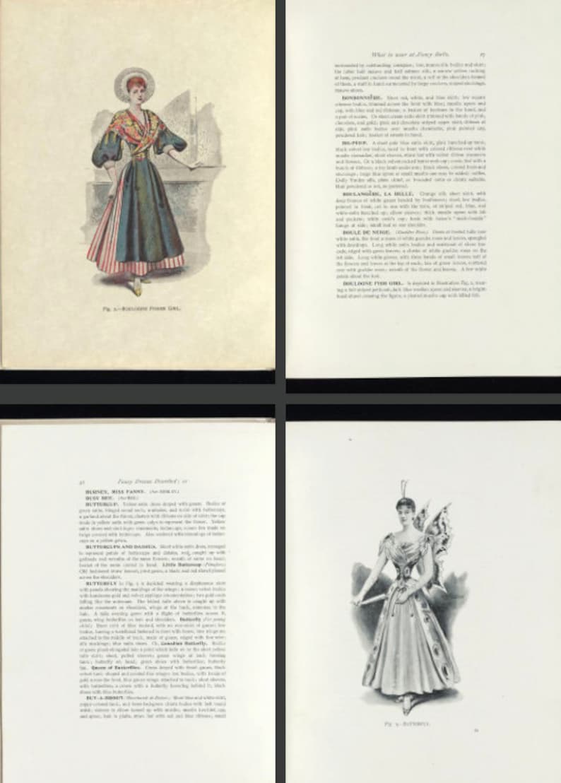 FANCY DRESS COSTUMES Bk2 Rare Illustrated Book on What to Wear to Fancy ...