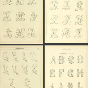 ARTISTIC PRACTICAL NEEDLEWORK Embroidery Crochet Macrame Alphabets ...