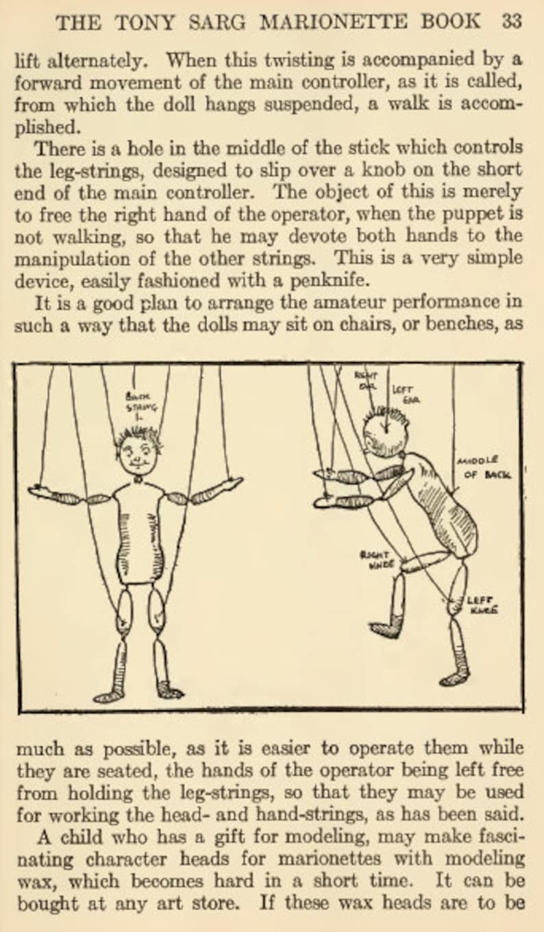 The Tony Sarg MARIONETTE BOOK How to Build Marionettes and Stages Plus ...