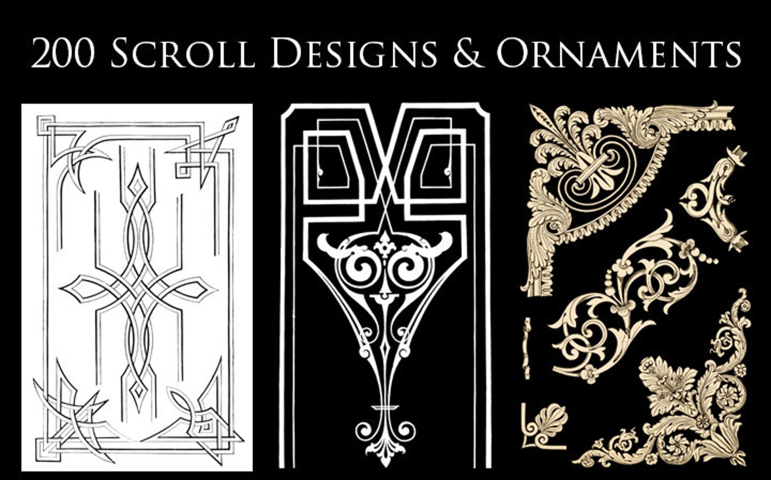 RARE 19thc Scroll Designs and Ornaments Book 200 Royalty Free ...