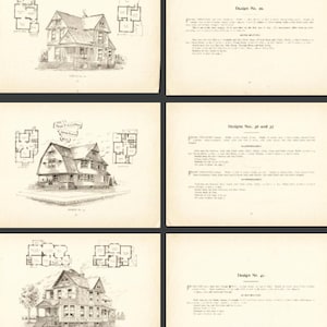 82 ARTISTIC HOUSE PLANS Rare 1893 Architectural Designs, Views and ...