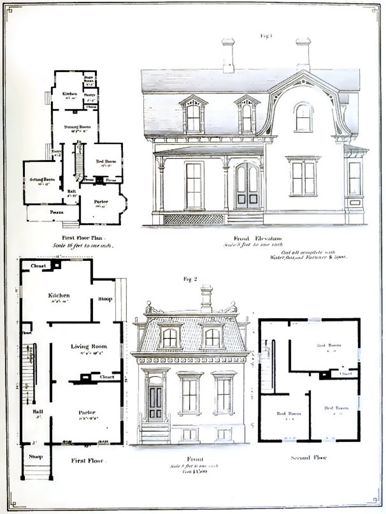 VICTORIAN ARCHITECTURAL PLANS 55 Elevations and Plans for Cottages ...