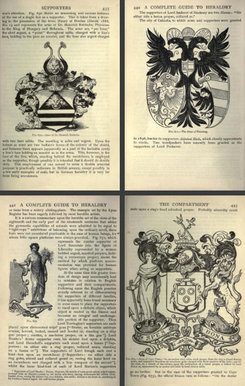 A COMPLETE GUIDE to HERALDRY 800 Designs Rare Illustrated Reference ...