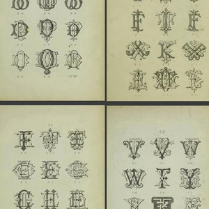 New Collection of 5 X RARE Victorian Monograms and Alphabet Books for ...