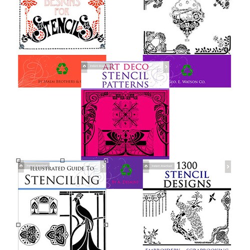 Rare Collection of 5xdecorative STENCIL PATTERN Books for All - Etsy