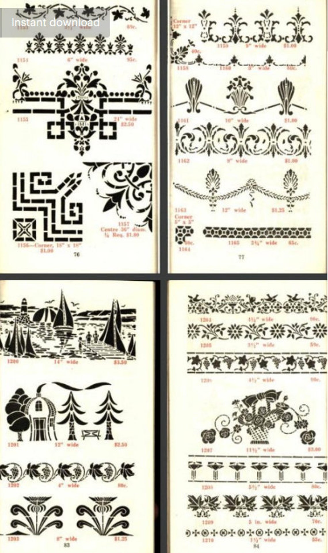 Rare Collection of 5xdecorative STENCIL PATTERN Books for All Crafting ...