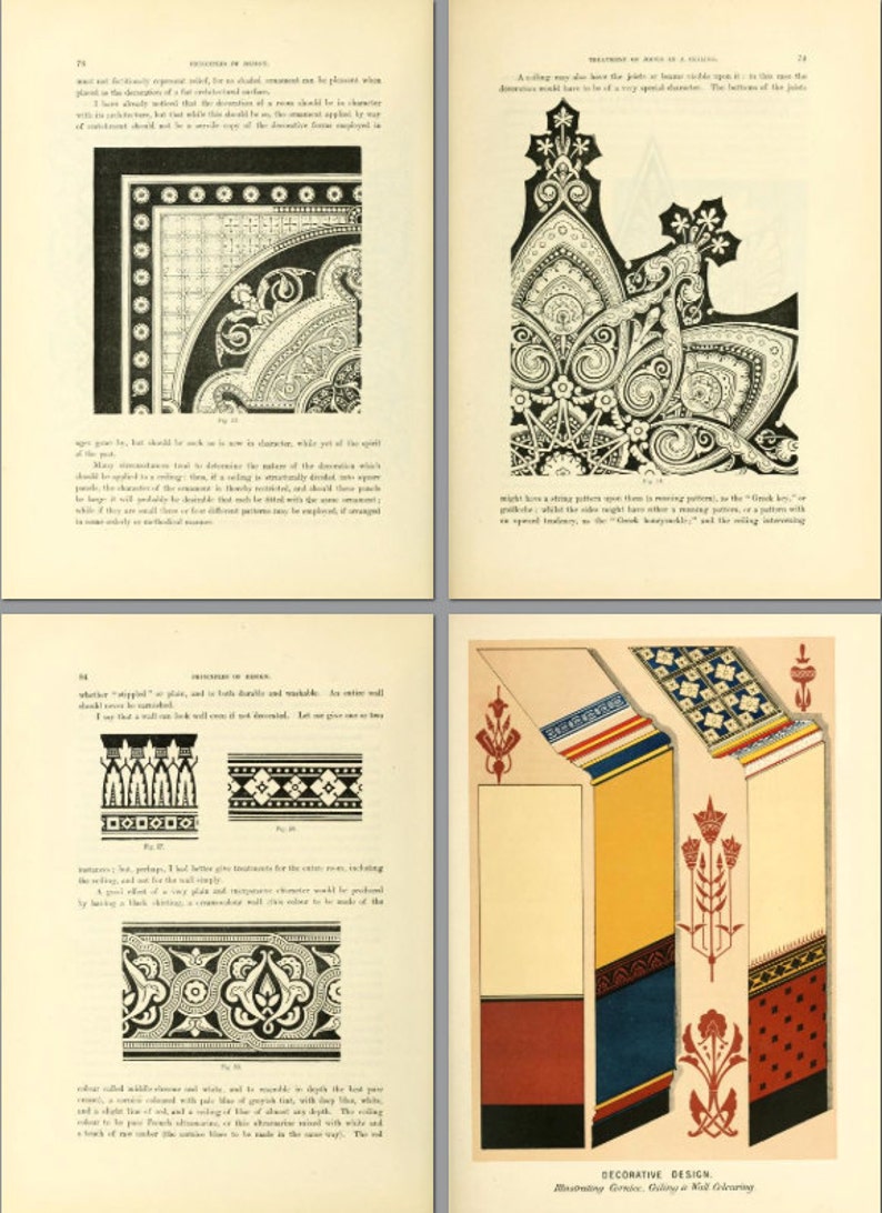 Decoration and Ornament Rare Illustrated 175pg Book on Principles of ...