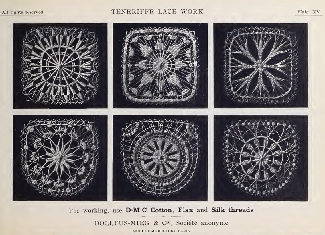 103 Teneriffe Lace Work Designs and Instructions on Stitches - Etsy Canada