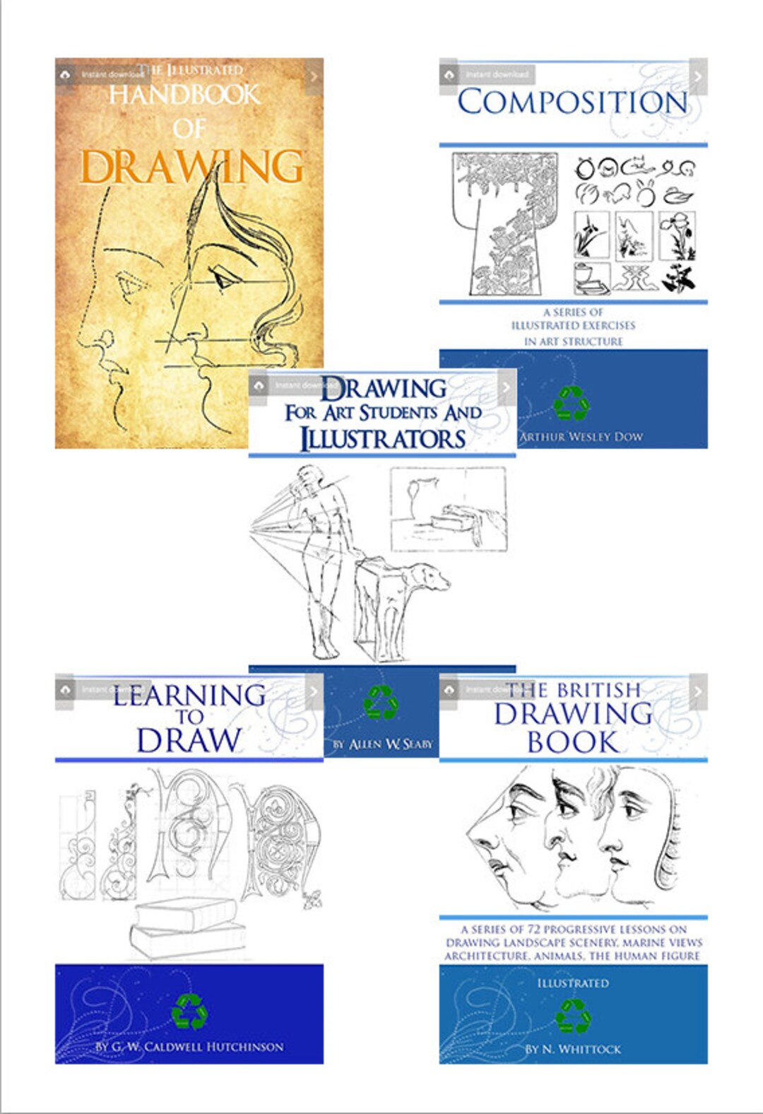 Rare Collection of 5 X Vintage DRAWING and SKETCHING Artist Books ...