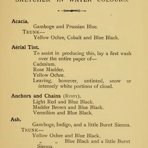 Old English Masters Watercolour Paint Recipes Manual Rare Old Paint ...