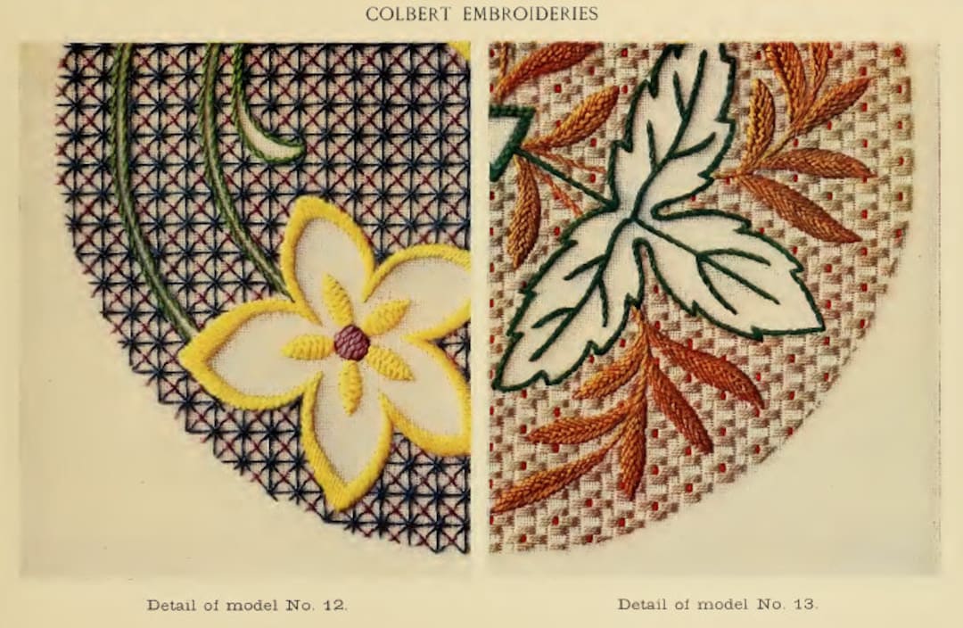 21 France HAND EMBROIDERY PATTERNS Old Illustrated French Book 42 Pages ...