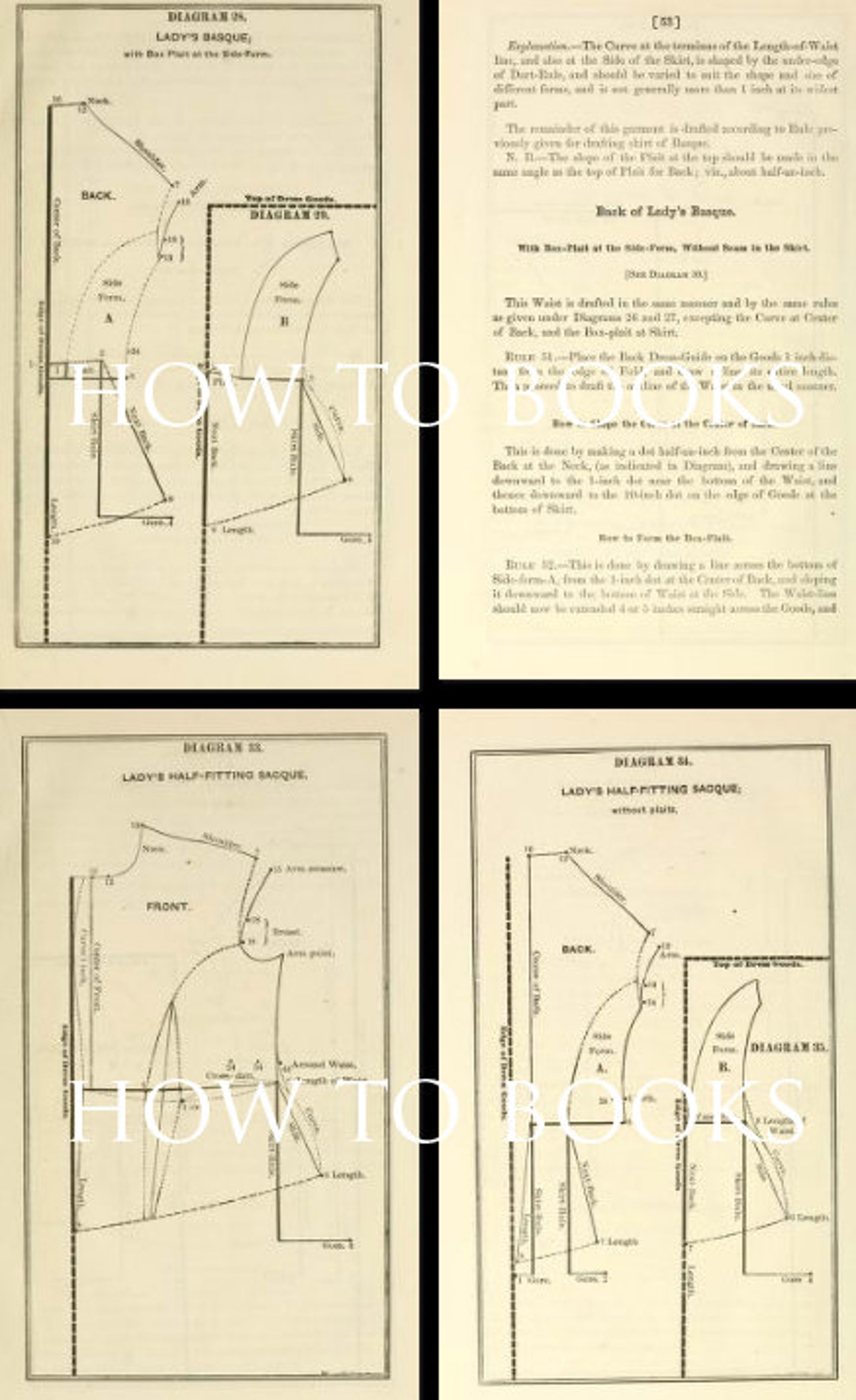 78 Victorian Diagram Sewing Patterns From the Art of DESIGNING - Etsy
