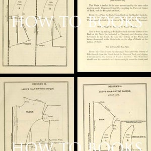 78 Victorian Diagram Sewing Patterns From the Art of DESIGNING DRAFTING ...