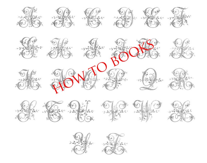Ready to Print FRENCH MONOGRAM ALPHABET Pattern Book for Embroidery ...
