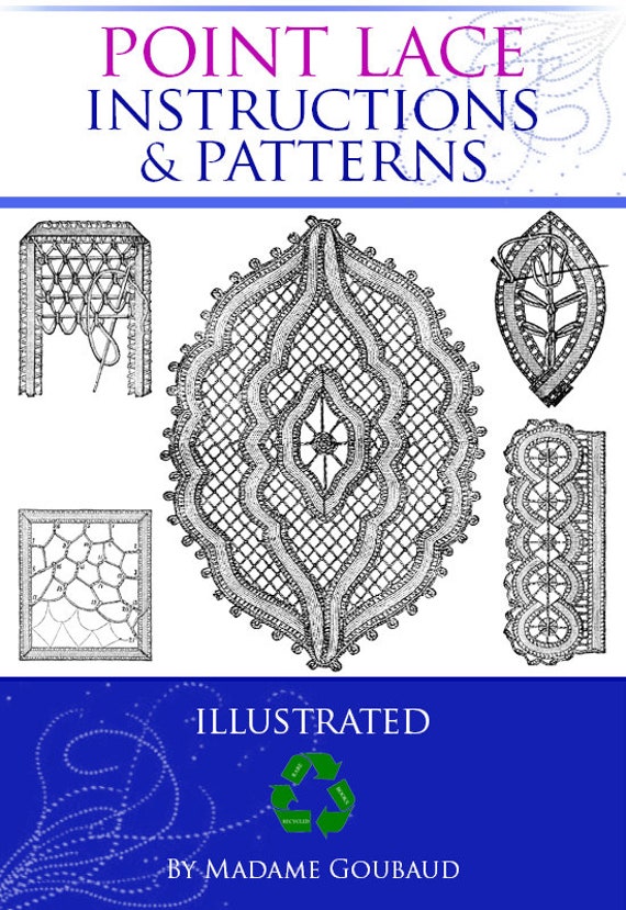 POINT LACE Instructions and PATTERNS Illustrations on Bars | Etsy
