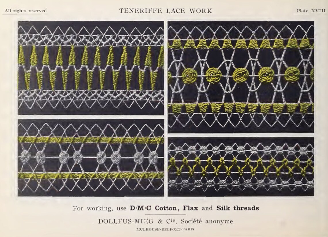 103 Teneriffe Lace Work Designs and Instructions on Stitches - Etsy Canada