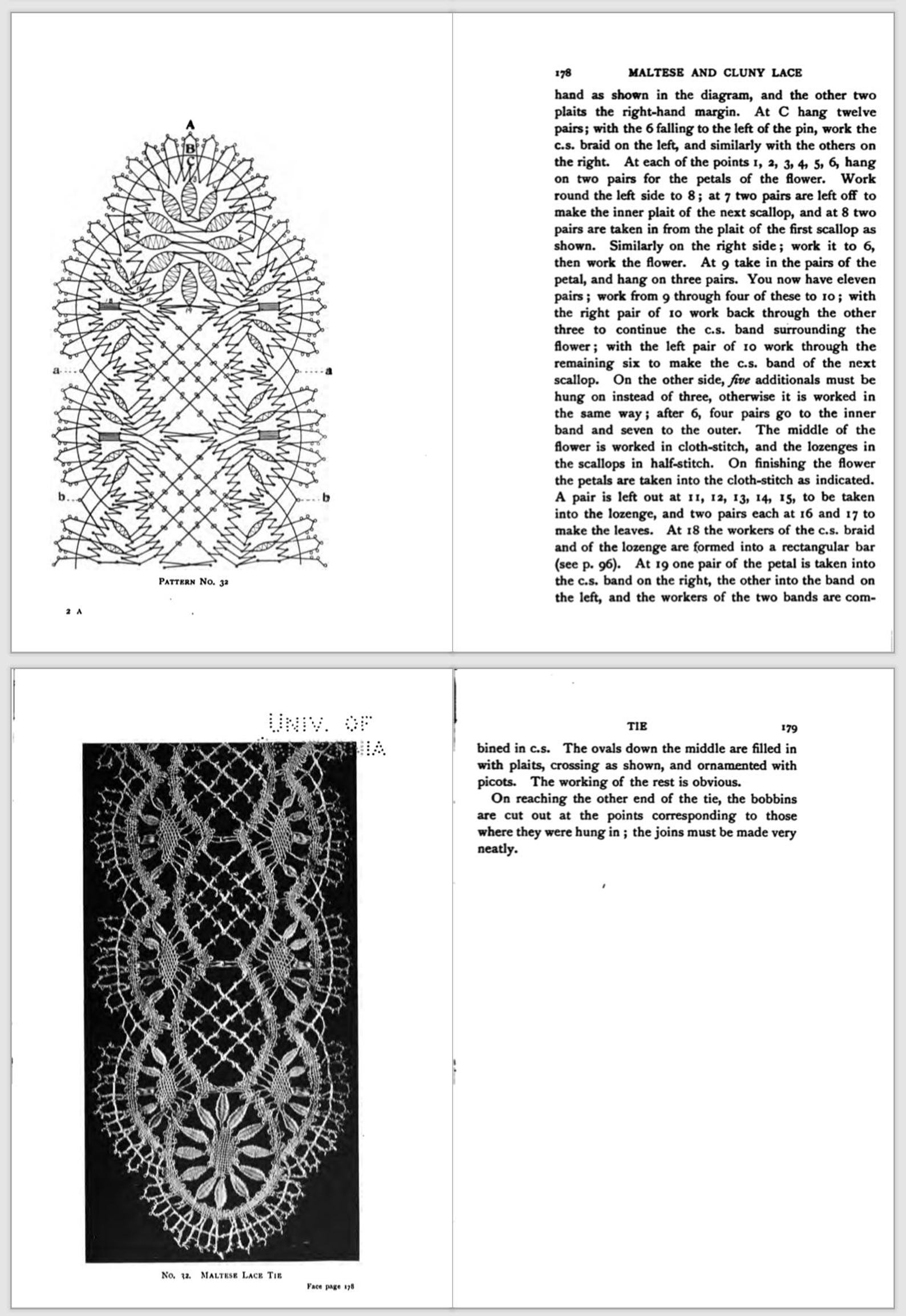 50 VICTORIAN LACE PATTERNS in This Rare How to Make Bobbin Lace Pattern ...