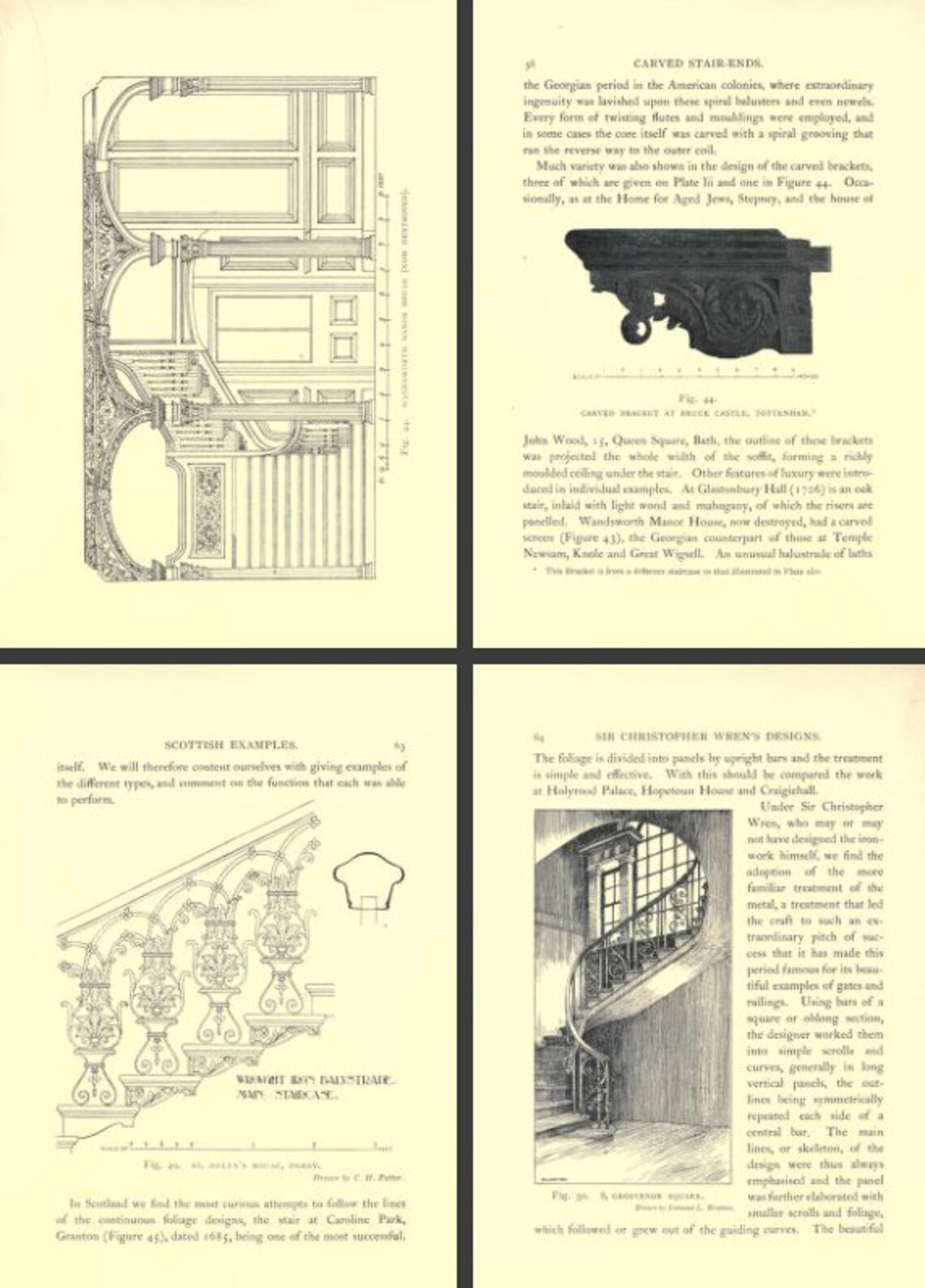 THE ENGLISH STAIRCASE A Rare Illustrated Book on Historical Types to ...