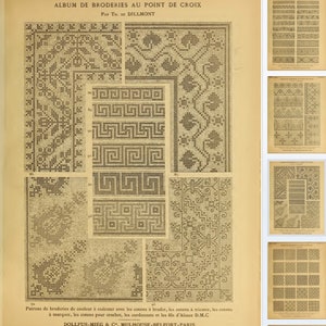 Rare Illustrated FRENCH EMBROIDERY 278 Cross Stitch PATTERNS Book 53pgs ...