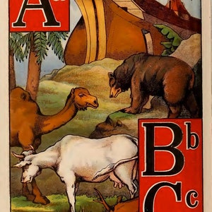 NOAH'S ARK ALPHABET Illustrated Kids Learning Animal Pictures Alphabet ...