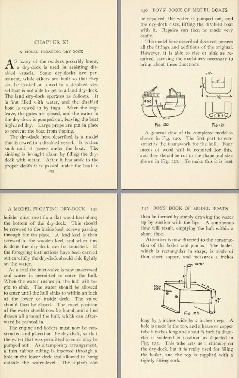 How to BUILD MODEL BOATS Rare Old Tutorial Book 224 Pages Read - Etsy