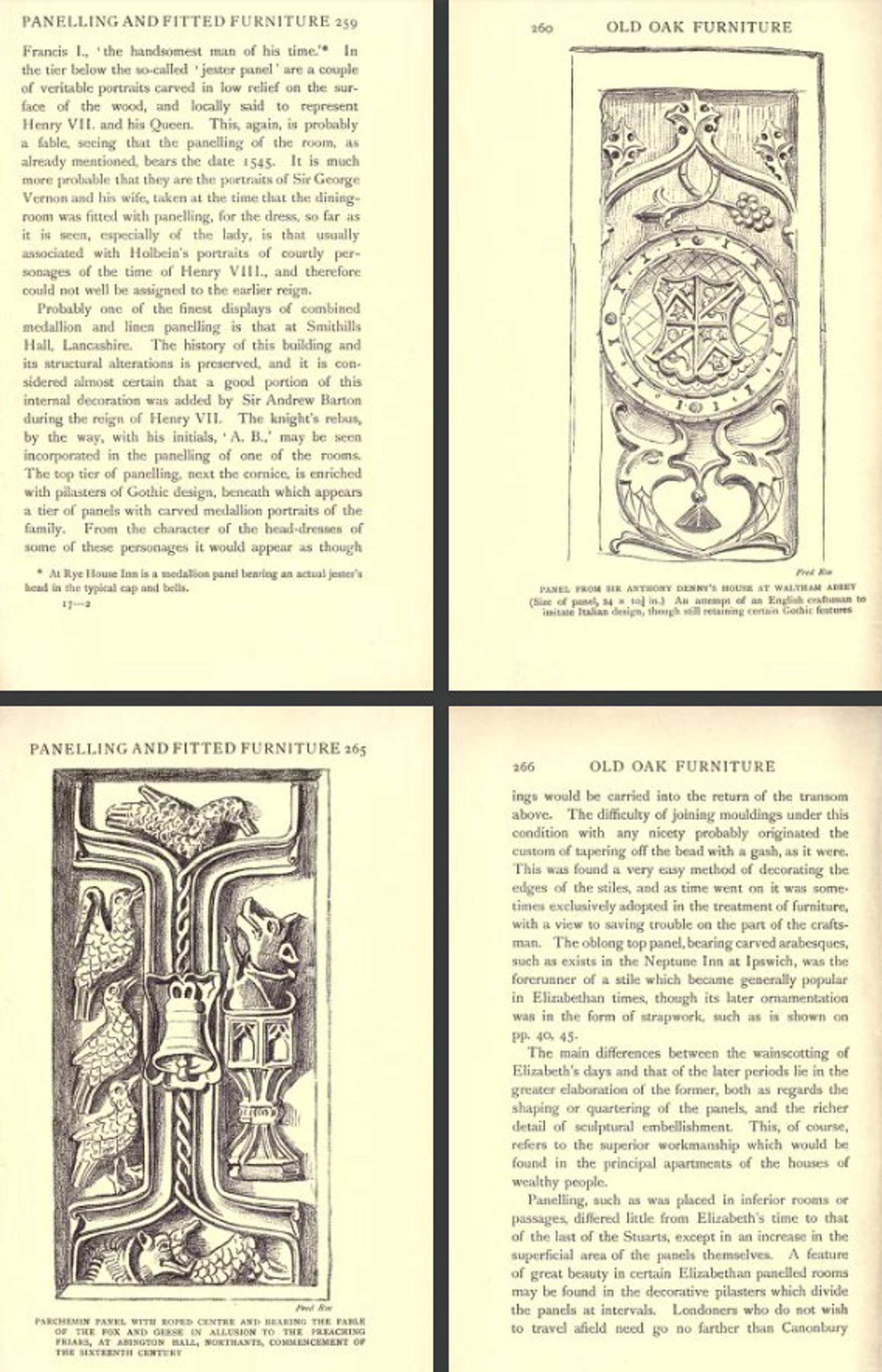 ANTIQUE OAK FURNITURE Rare Old Illustrated Reference Book A | Etsy