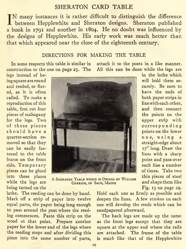 Colonial Furniture 17 Woodworking Patterns With Instructions SHERATON ...