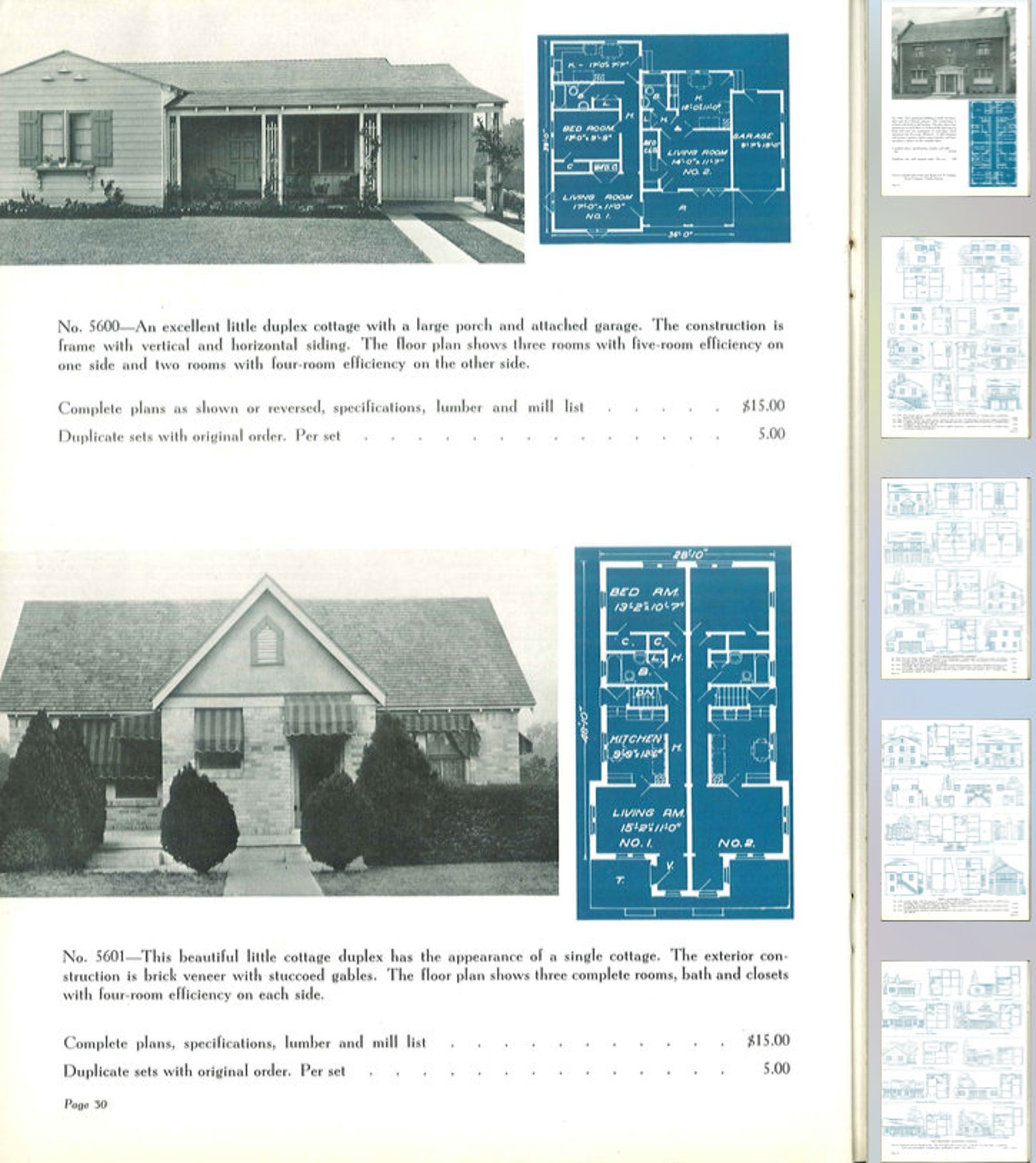 1937 Home Designs A Unique Collection of 90 Architectural Designs Duplexes Summer Cottages Floor ...