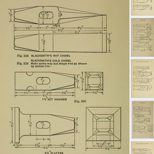 ELEMENTARY FORGE PRACTICE Illustrated Forge Work Blacksmith Tool ...