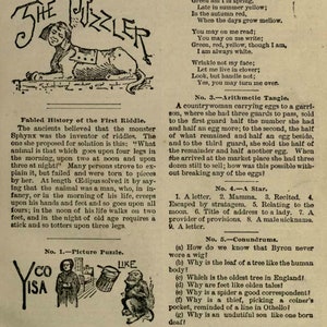 BIG Book of 794 PUZZLES Rare Old 1890 ILLUSTRATED Children's Book 125 ...