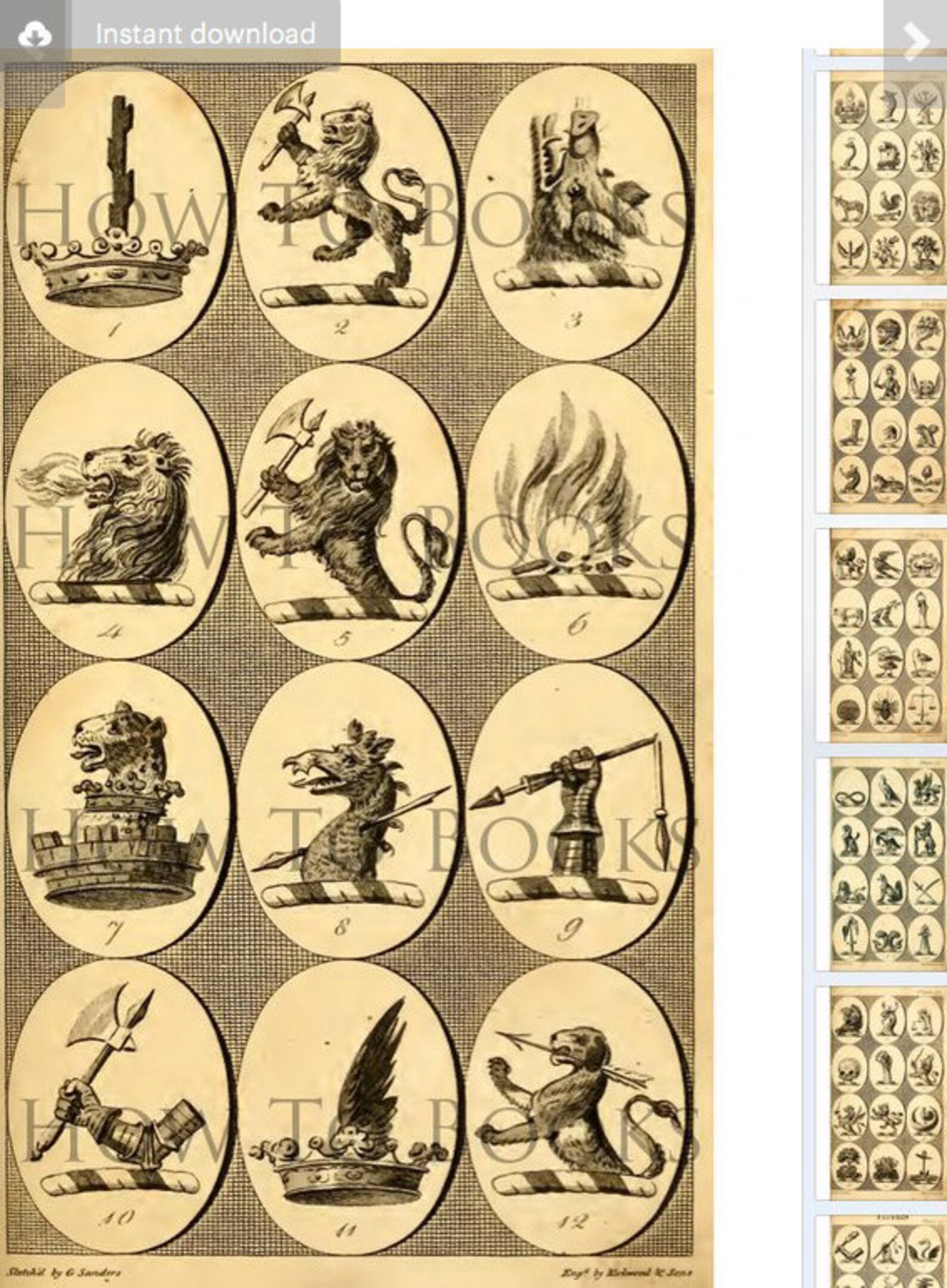 New Collection of 5x Rare Victorian HERALDRY NOBILITY CRESTS and Coat ...