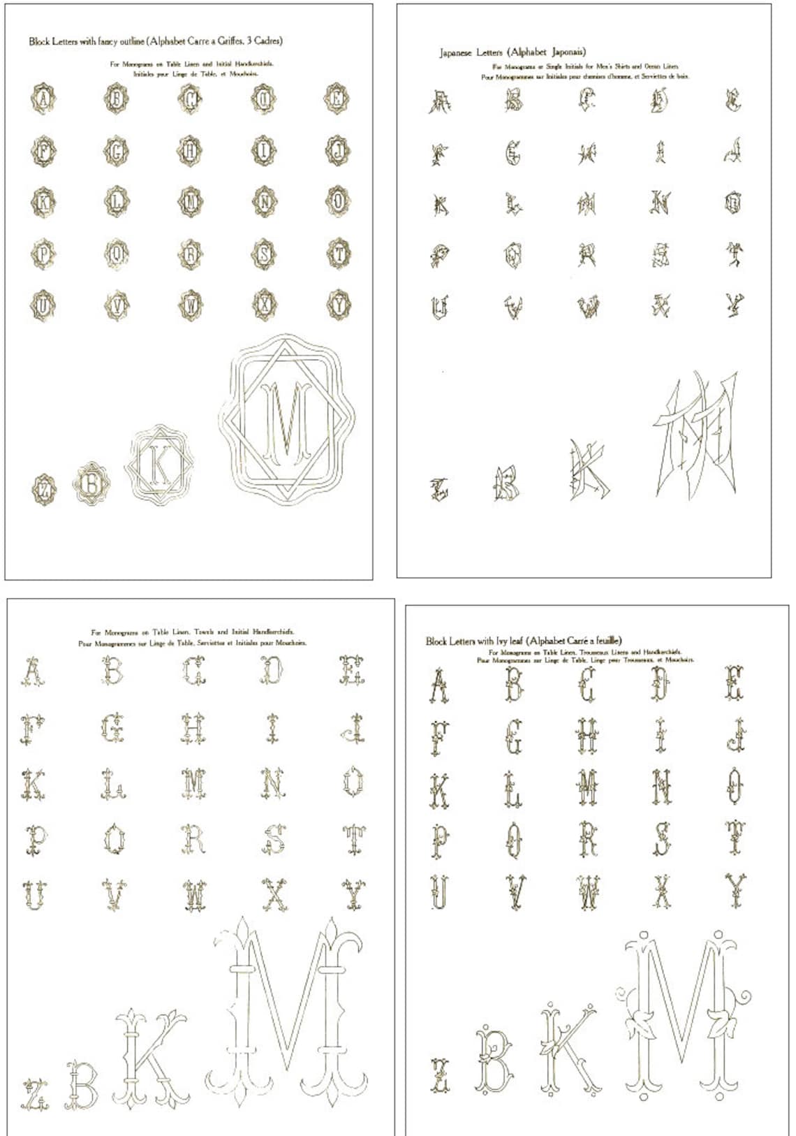 Vintage Hand EMBROIDERY MONOGRAM Design PATTERNS 100s of - Etsy