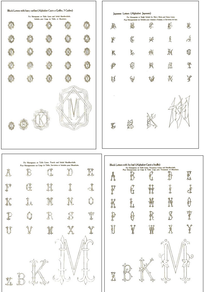 Vintage Hand EMBROIDERY MONOGRAM Design PATTERNS 100s of - Etsy