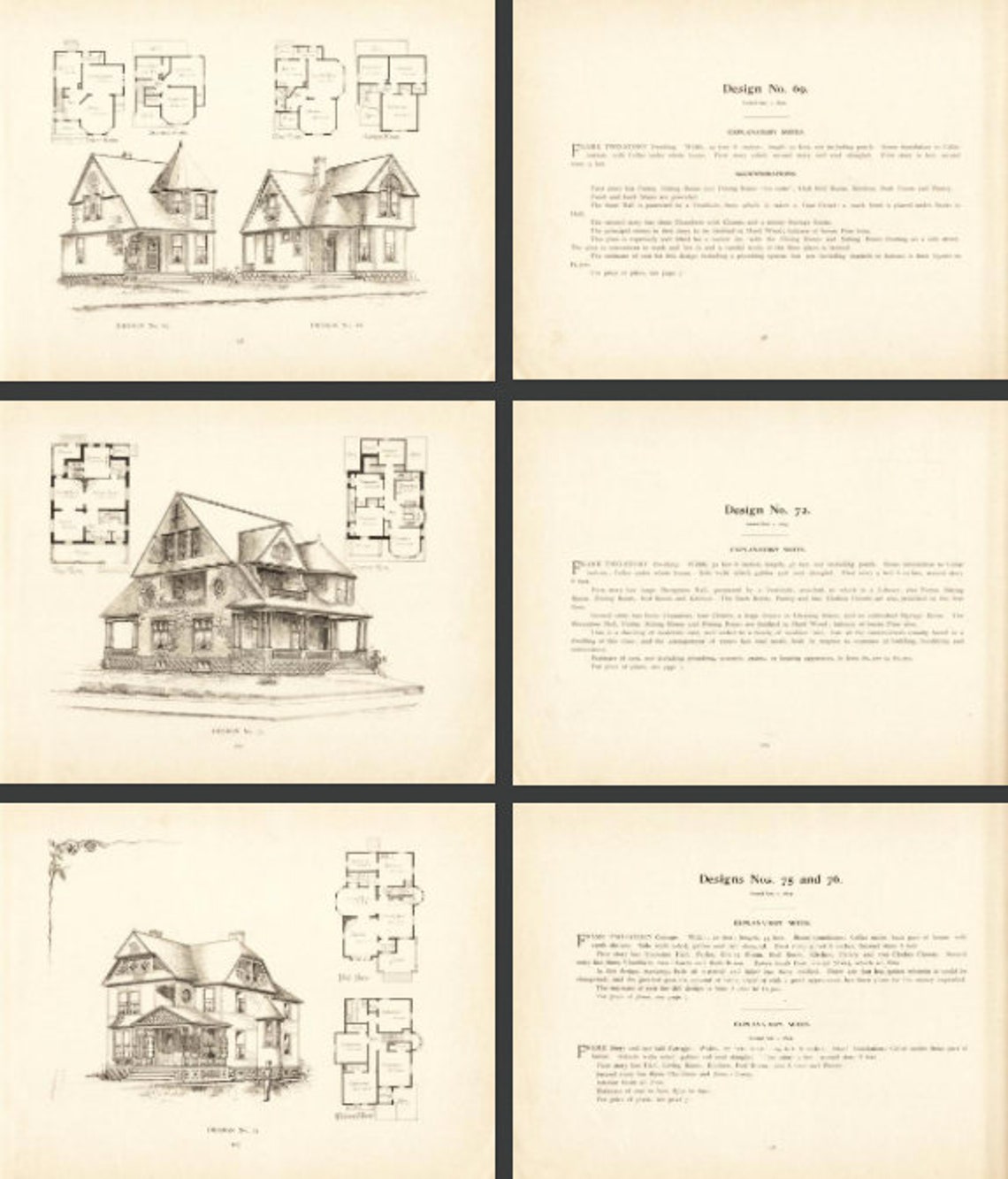 82 ARTISTIC HOUSE PLANS Rare 1893 Architectural Designs Views - Etsy