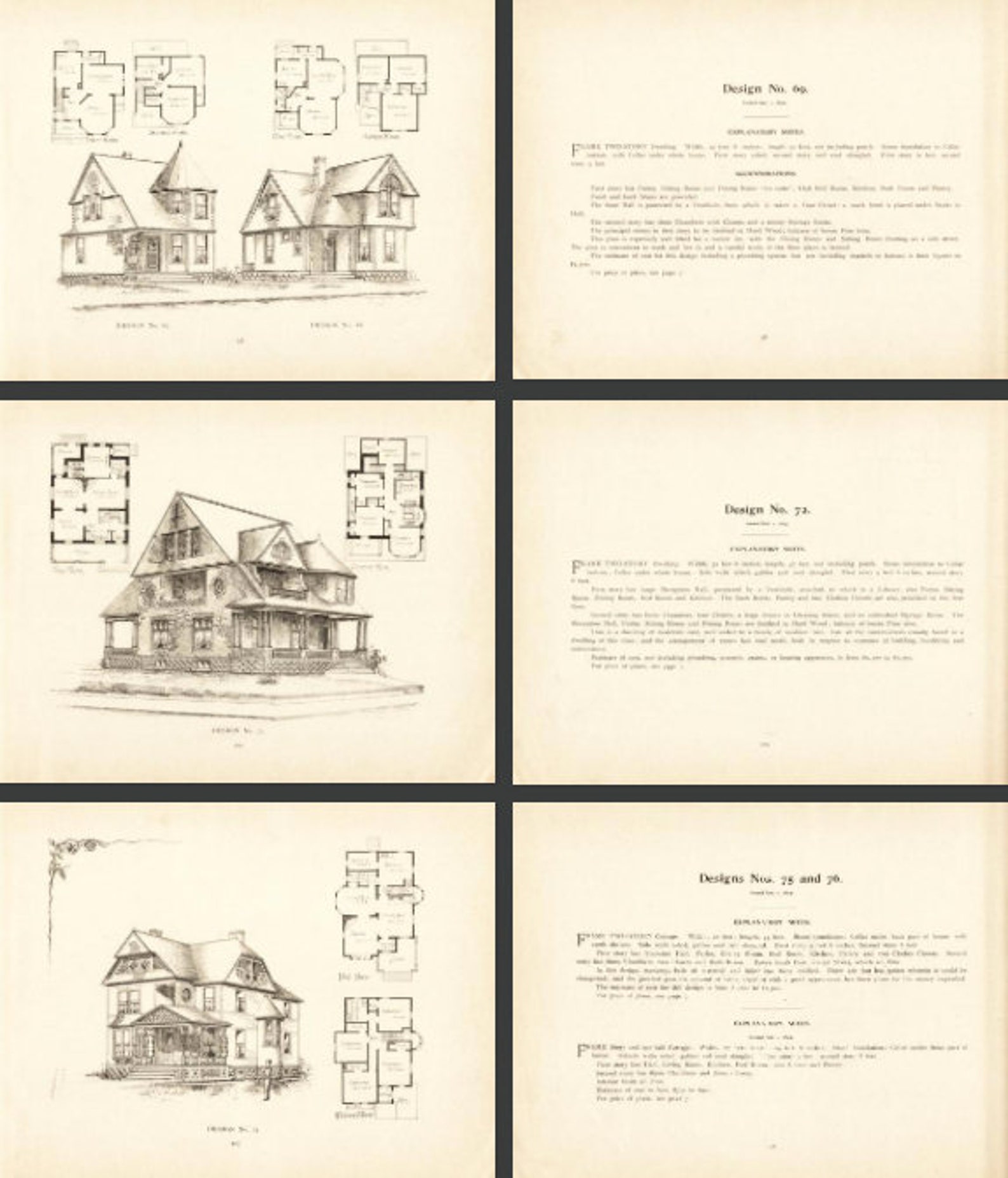 82 ARTISTIC HOUSE PLANS Rare 1893 Architectural Designs Views - Etsy