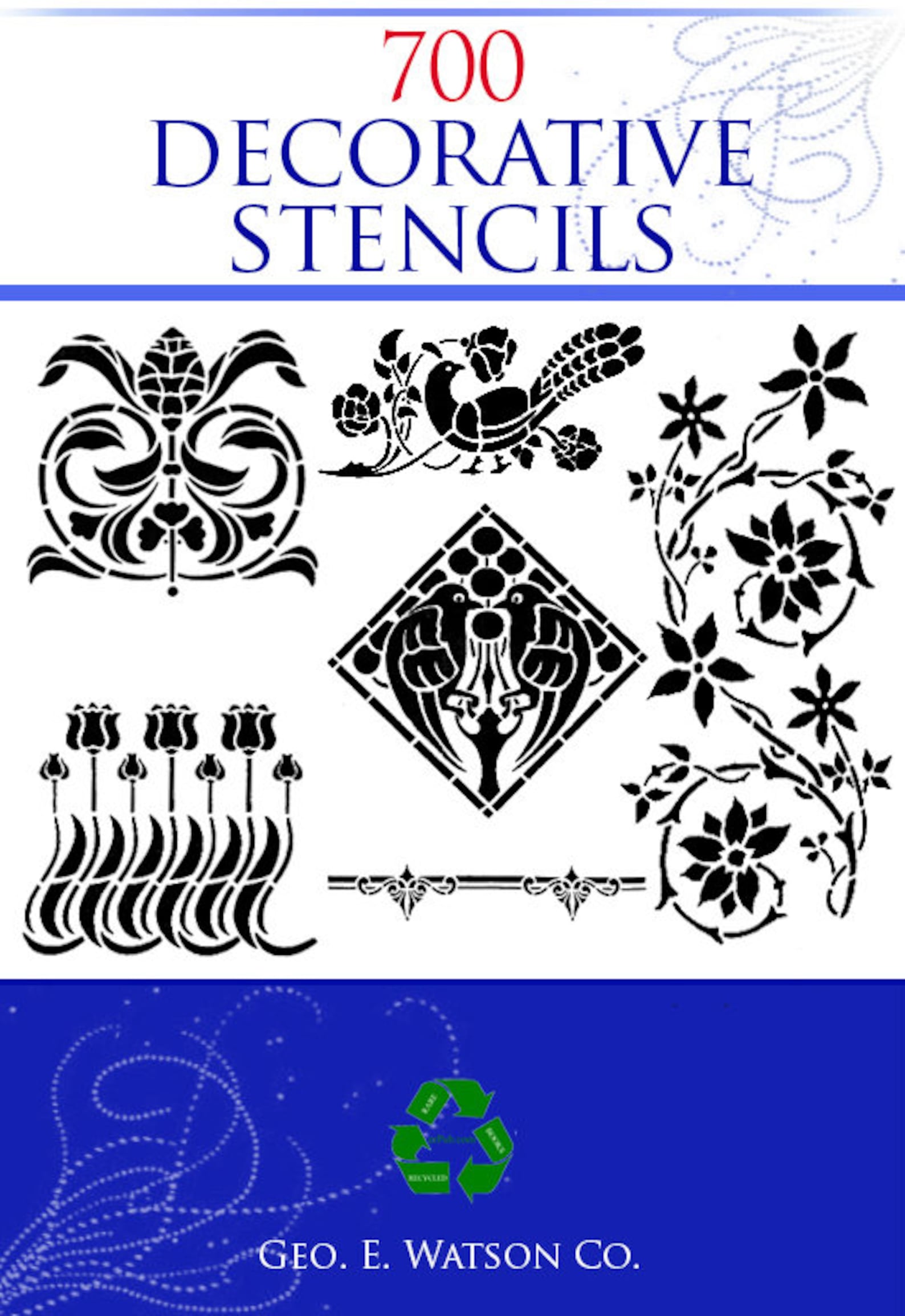 700 DECORATIVE STENCIL PATTERNS Rare 1900 Design Catalog for Crafting ...