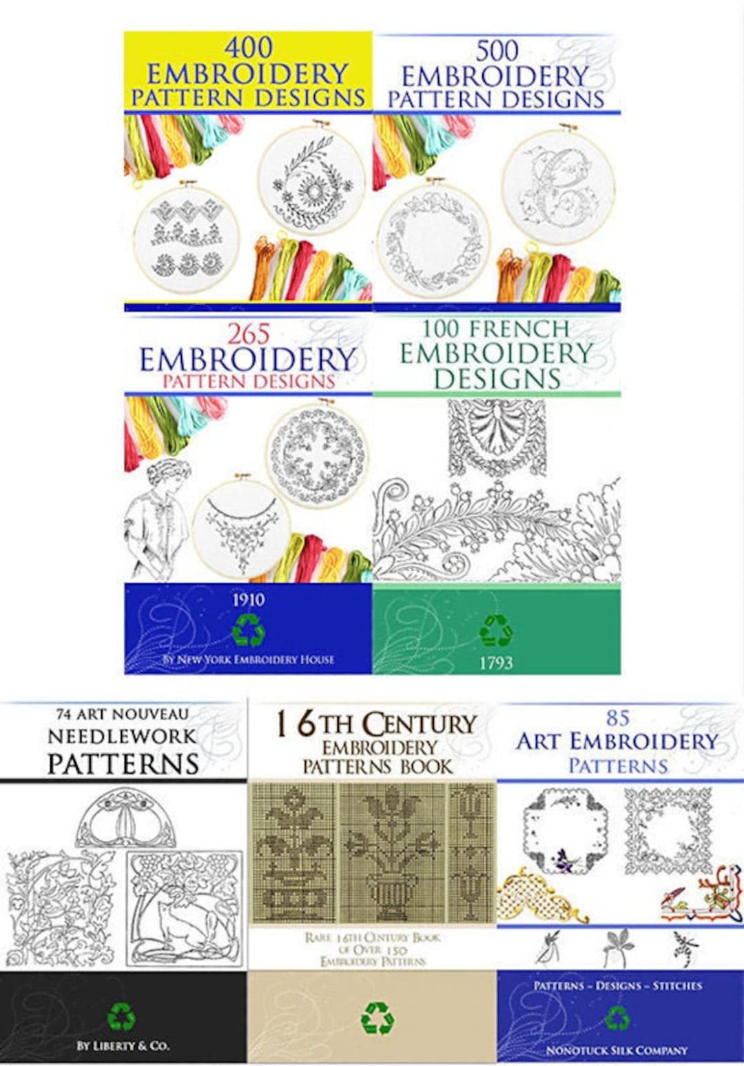 Make an Offer ~ 7 X Embroidery Pattern Books Bundle ~ With Over 1500 ...