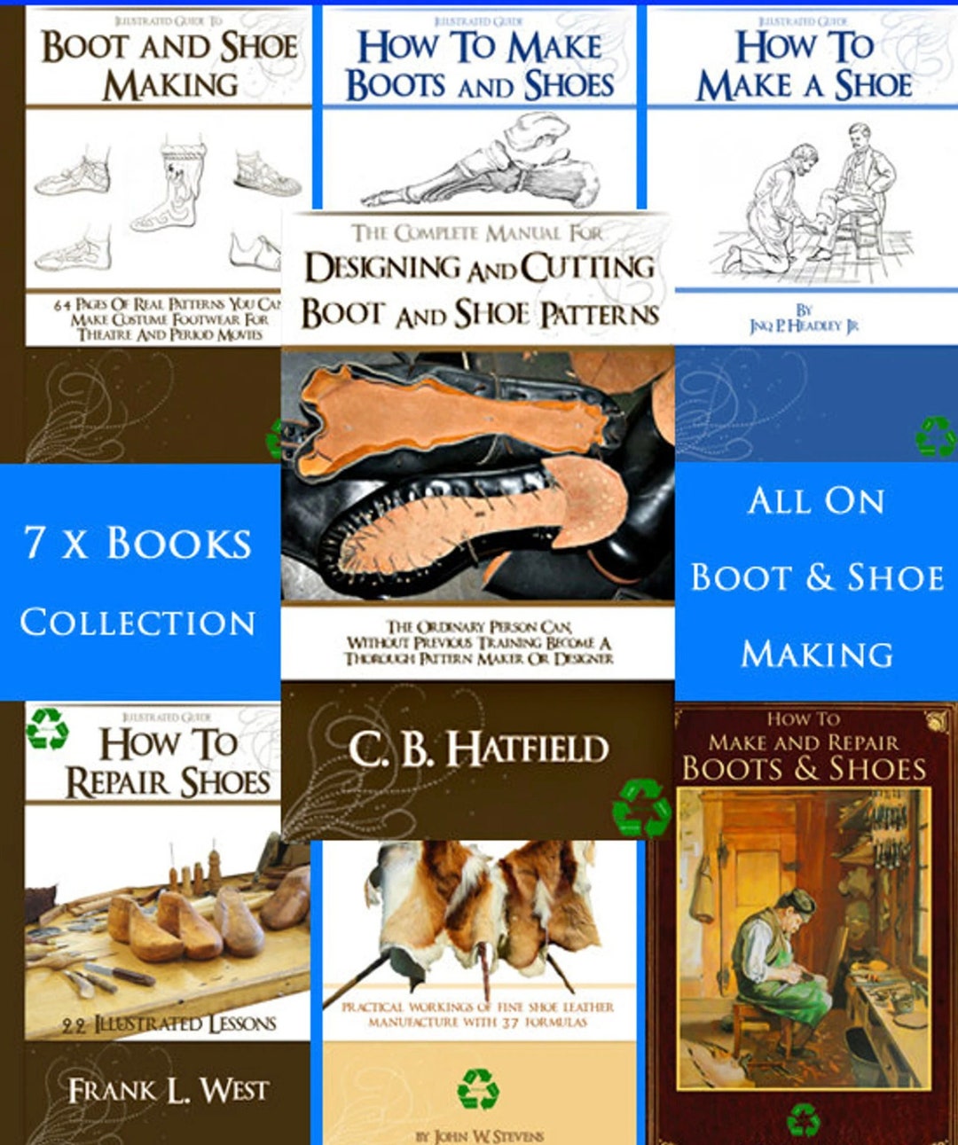 Make an Offer ~ 7 X Rare BOOT and SHOE Pattern Books BUNDLE, Lessons ...