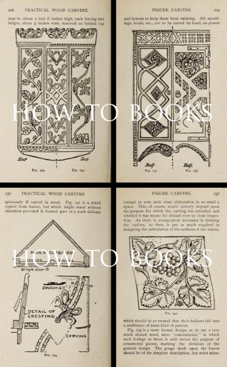 Easy Lessons in the Art of PRACTICAL WOOD CARVING Rare Illustrated Book ...