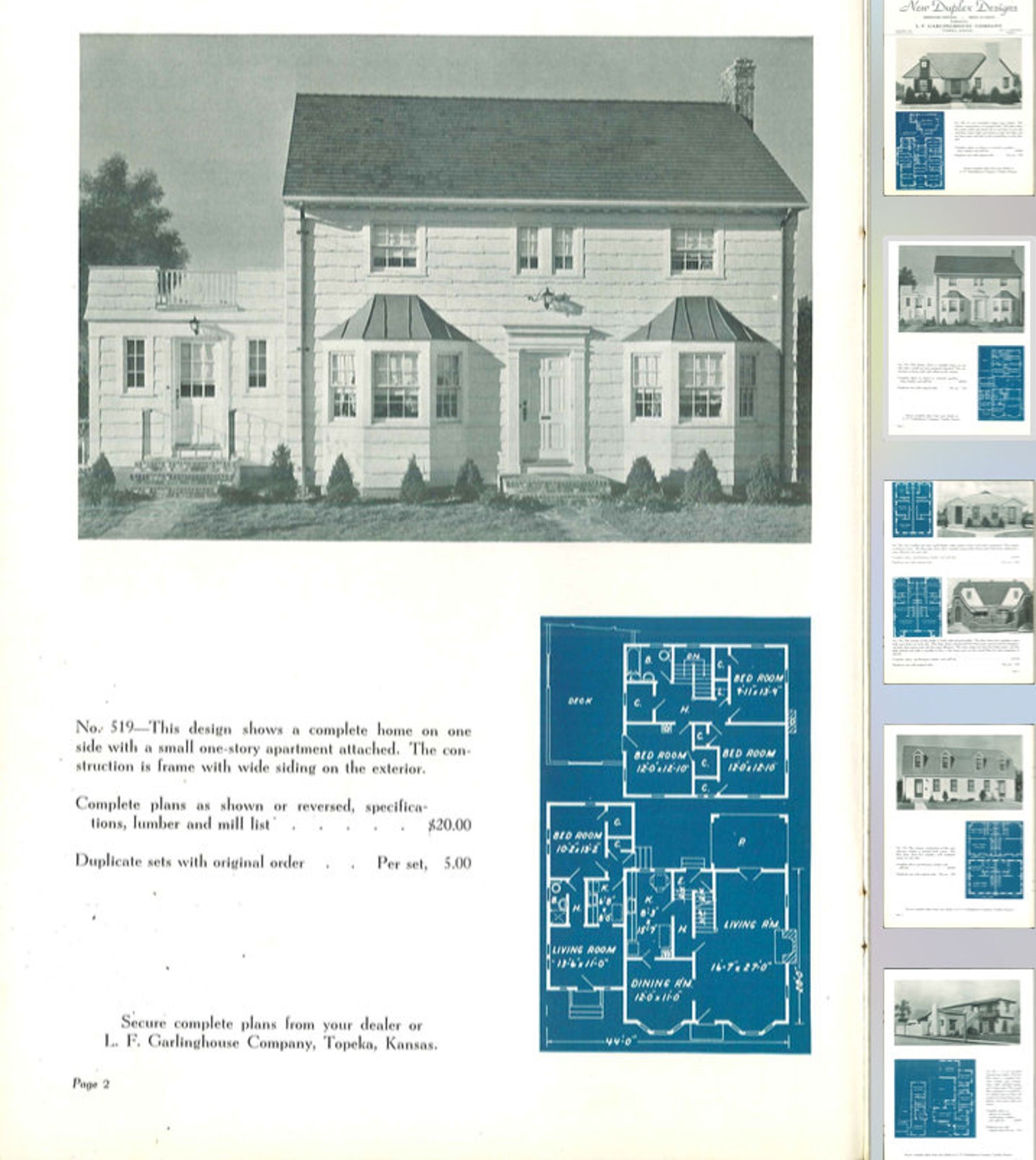 1937 Home Designs A Unique Collection of 90 Architectural Designs Duplexes Summer Cottages Floor ...