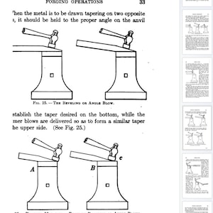 FORGE WORK TUTORIAL Illustrated Textbook Blacksmith Metalworking Tool ...